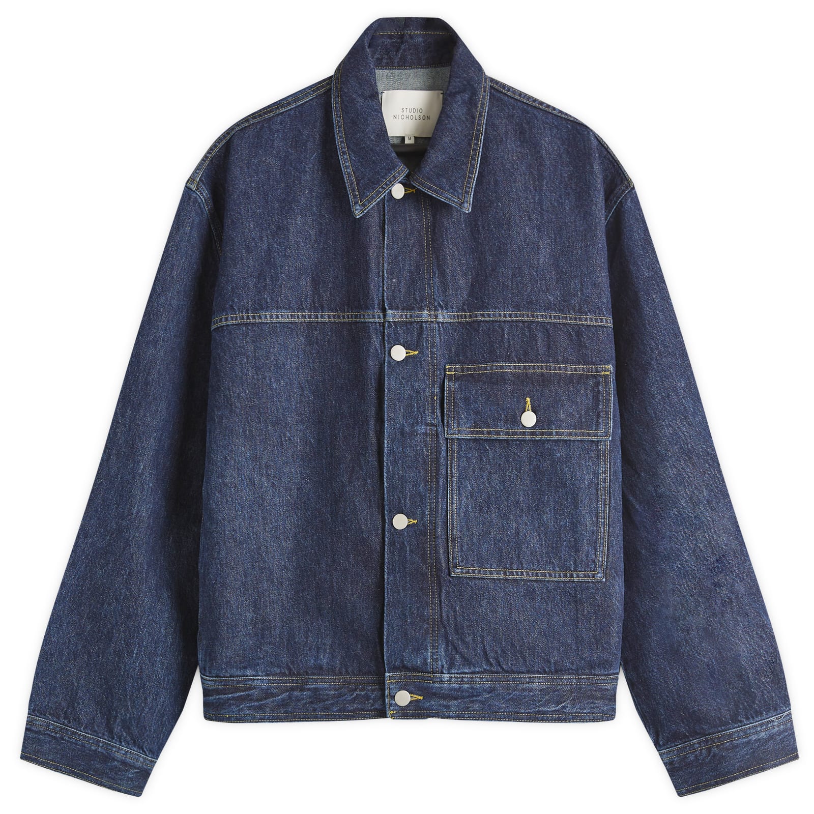 Studio Nicholson Petar Denim Trucker Jacket In Blue Black - 60